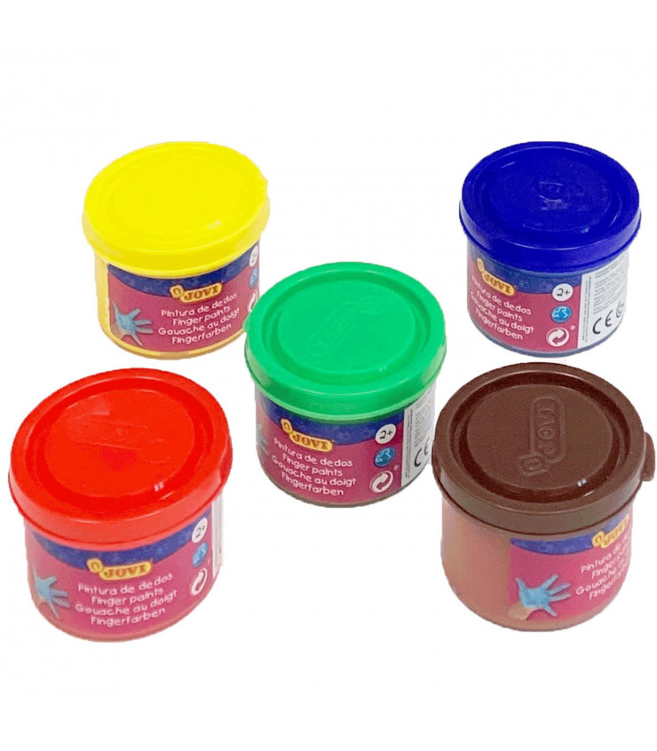 Jovi - Pintura de dedos 35 ml, 5 uds, botes de pintura lavable para ... Jovi - Pintura de dedos 35 ml, 5 uds, botes de pintura lavable para ...